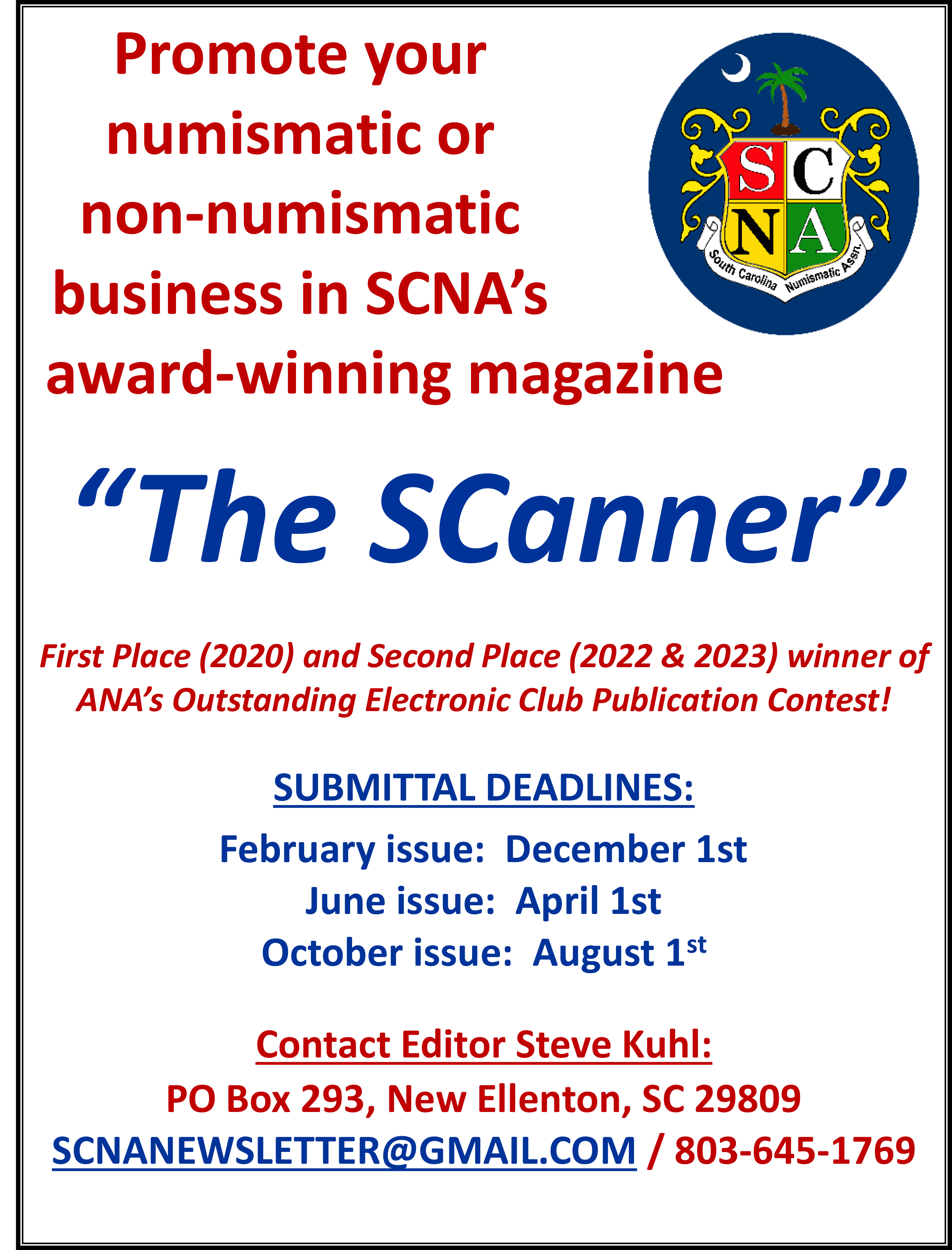 South Carolina Numismatic Association | Official Site of the SCNA